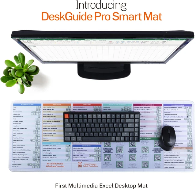 DESKGUIDE PRO EXCEL Cheat Sheet Desk Pad Work Faster Our Shortcuts ...