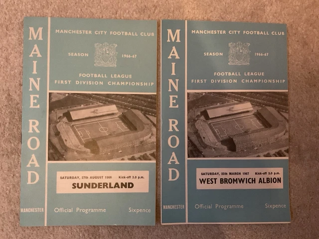 MANCHESTER CITY PROGRAMMES x 2 From Season 1966-1967 £4.38 - PicClick UK