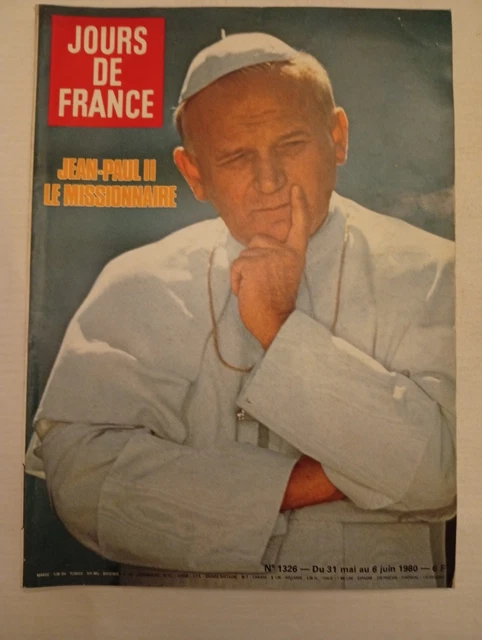 JOURS DE FRANCE 1980 n° 1326-PAPE JEAN-PAUL II-EDDY MITCHELL-ALAIN ...