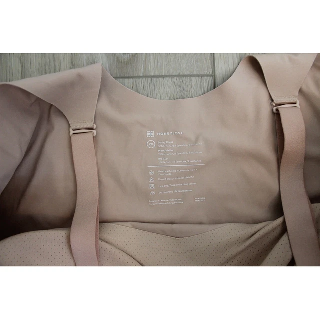 HONEYLOVE LIFTWEAR CAMI Sand Beige Wireless Built-in Bra Shapewear Tank ...