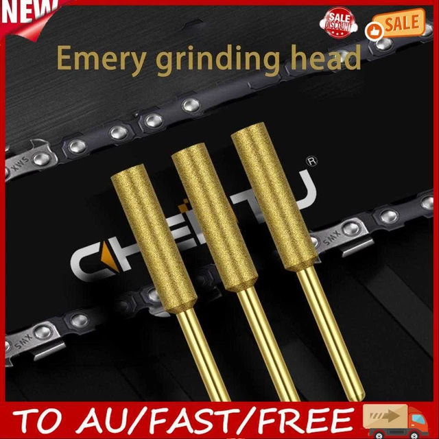 8X DIAMOND COATED Cylindrical Burr Stone File Chain Saw Sharpening ...
