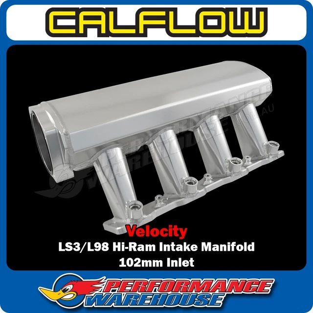 VELOCITY LS3 L98 Hi-Ram Fabricated Aluminium Intake Manifold 102mm, CAL ...