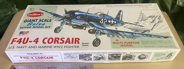 GUILLOWS GIANT SCALE Balsa Flying Model Kit F4U-4 Corsair Unassembled ...