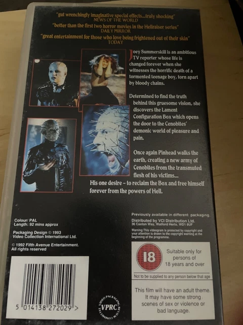 HELLRAISER 3 - Hell On Earth (VHS/H, 2000) £9.04 - PicClick UK