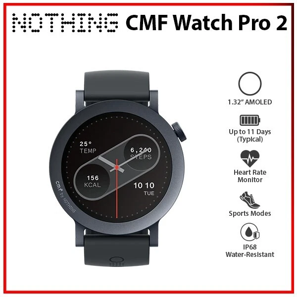 SMARTWATCH NOTHING CMF Watch Pro 2 GRIGIO SCURO 1,32" AMOLED Bluetooth ...