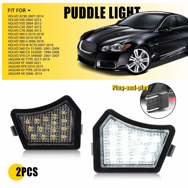 LED UNDER MIRROR Puddle Light For Volvo XC90 S40 S60 V50 V60 C30 Jaguar ...