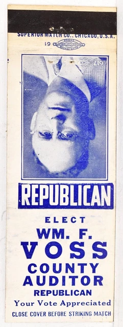 1950S WM F William Voss Scott County Auditor Davenport Iowa Republican ...