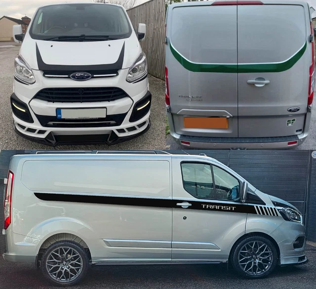 FORD TRANSIT CUSTOM Graphics Side Stripe Wing Bonnet Rear Decals Sport ...