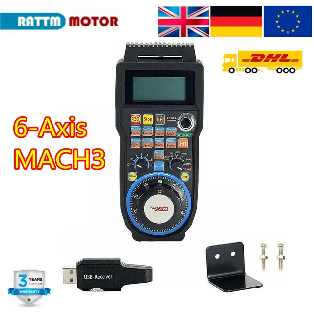 6 AXIS XHC CNC Mach3 Handwheel Wireless USB MPG Electronic Manual ...