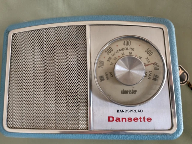 VINTAGE DANSETTE BANDSPREAD 1960s Transistor Radio In Light Blue (NOT ...
