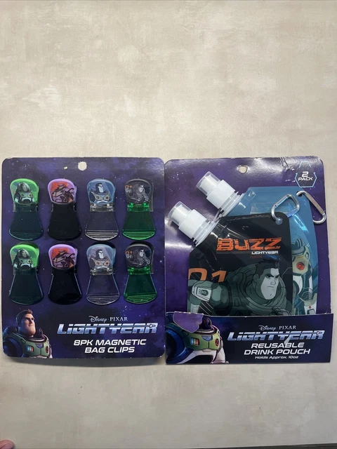 DISNEY'S PIXAR BUZZ Lightyear Reusable Drink Pouch and 8pk magnetic bag ...
