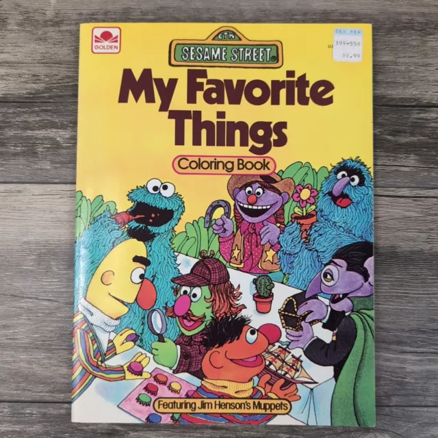 VINTAGE SESAME STREET Coloring Book My Favorite Things Golden Books 2 ...