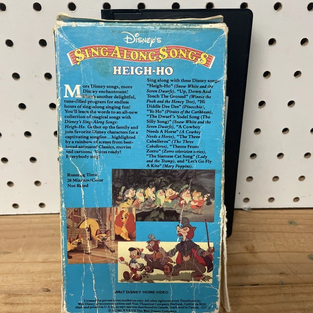 DISNEYS SING ALONG Songs - Snow White: Heigh-Ho (VHS, 1994) $6.93 ...