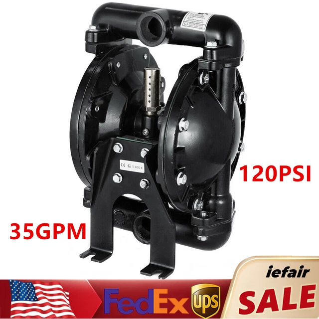 35GPM PNEUMATIC DUAL Diaphragm Pump Air-Operated Waste Oil Transfer ...