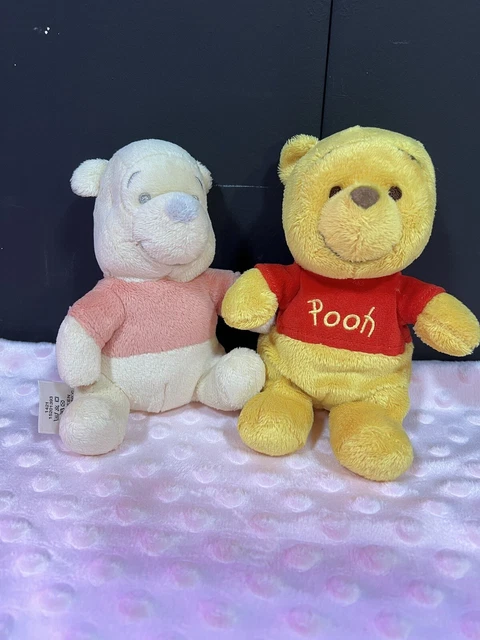 DISNEY TY 6” WINNIE THE POOH & Disney 6” Baby Pooh Bear Plush ...