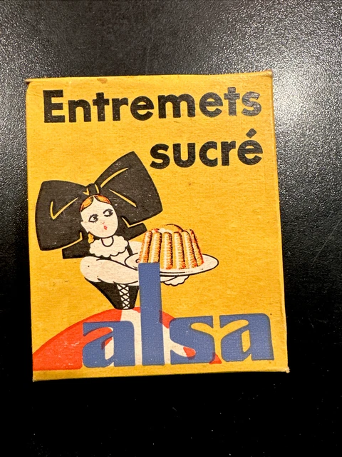 RARE ANCIENNE BOITE carton publicitaire entremet Alsa French Old Food ...