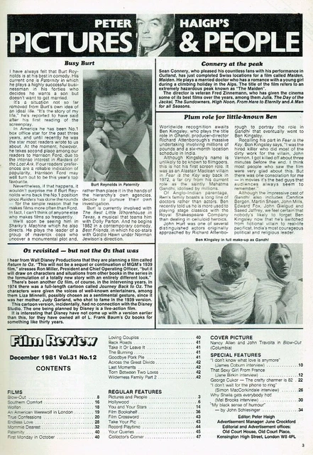 FILM REVIEW JANE Birkin Maud Adams Catherine Hicks Simon Maccorkindale ...