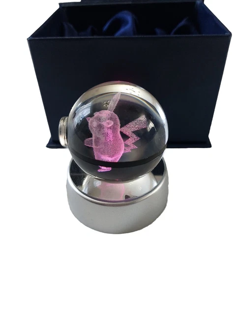 POKEMON 3D CRYSTAL Ball Figure Pikachu Pokeball Led Light Gift Changes ...