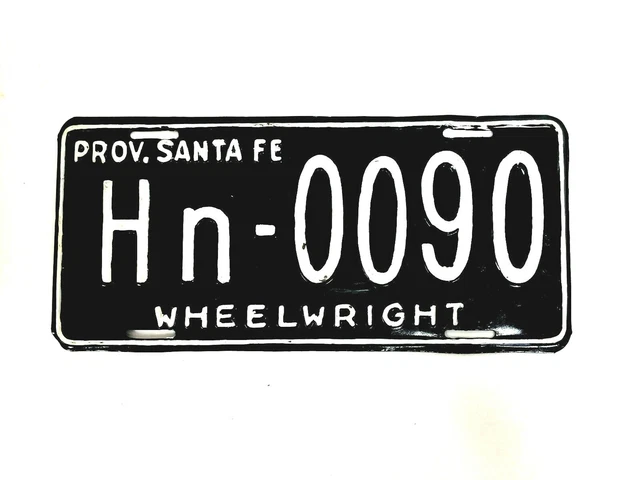 WHEELWRIGHT ARGENTINA AUTOMOBILE License Plate Santa Fe Argentine RARE ...