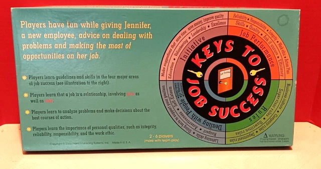 KEYS TO JOB Success Board Game by Franklin Learning Systems Rare £4.73 ...