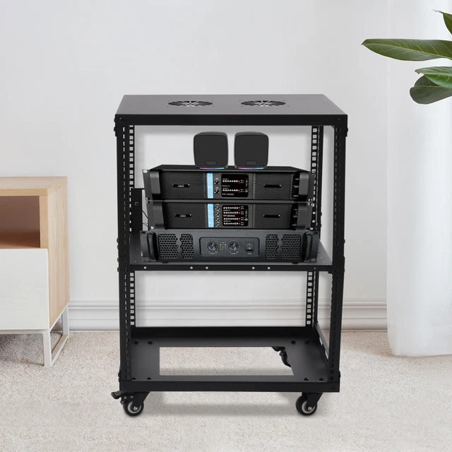 12U OPEN FRAME 4 Post Server Rack Adjustable Partition Net Work Relay ...