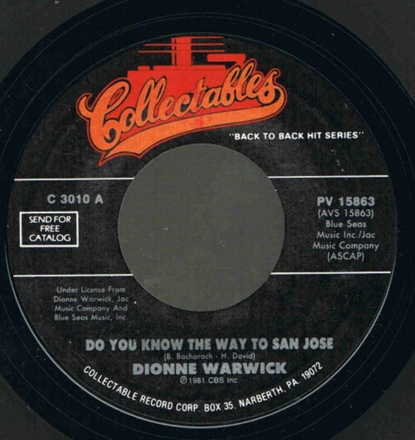 DIONNE WARWICK - Do You Know The Way To San Jose / Message To Michael ...
