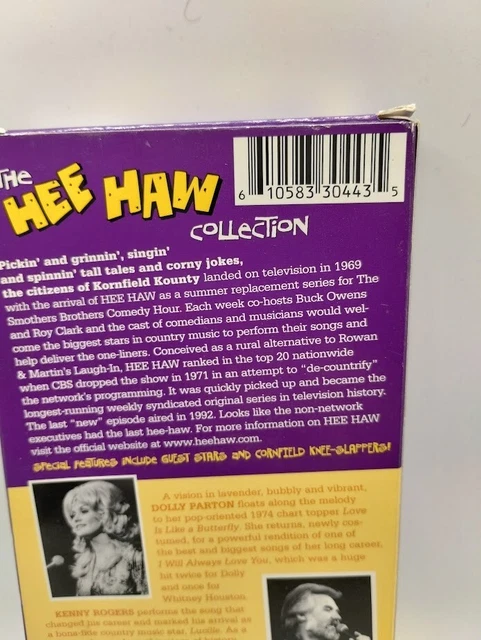 THE HEE HAW COLLECTION-2 Episodes (VHS, 1975, 1977) DOLLY PARTON-KENNY ...