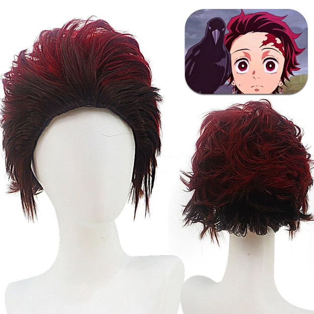 DEMON SLAYER KIMETSU No Yaiba Tanjiro Kamado Anime Hair Cosplay Wig ...