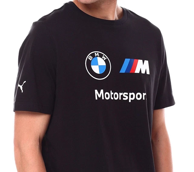 PUMA BMW M Motorsport Ess Logo 53814801 Hommes T-Shirt Coton Noir Neuf ...
