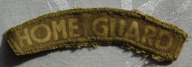 VINTAGE WW2 WORLD War Two Home Guard Front Cloth Single Shoulder Badge ...