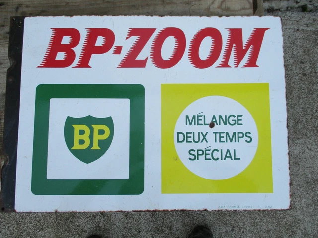 BP ZOOM plaque émaillée 1962 essence VELO-SOLEX cyclomoteur solex ...