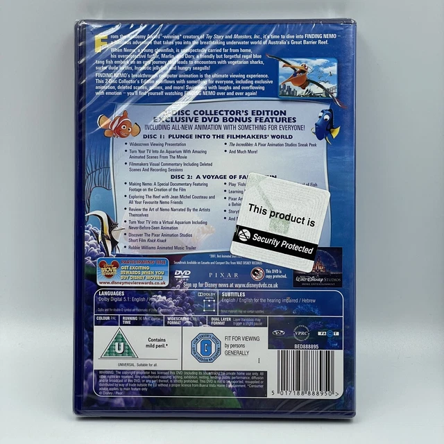 FINDING NEMO (2 Disc) / Finding Dory [DVD] 2 x Disney Film Bundle • New ...