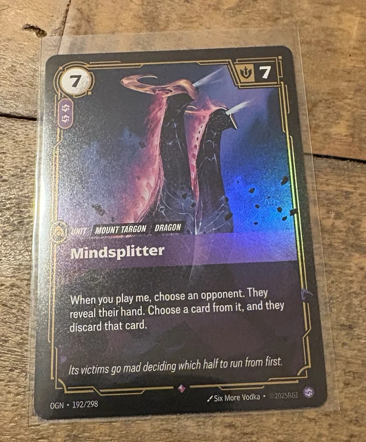 LEAGUE OF LEGENDS TCG 2025 Riftbound Mindsplitter Rare Origins 192/298 ...