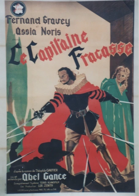 &LE CAPITAINE FRACASSE& Affiche ent. Théophile GAUTIER,Abel GANCE,Fernand GRAVEY EUR 1.200,00 ...