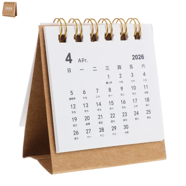 STAND UP DESK Calendar Small Mini 2026 2025-2026 Uk Daily Desktop £3.79 ...