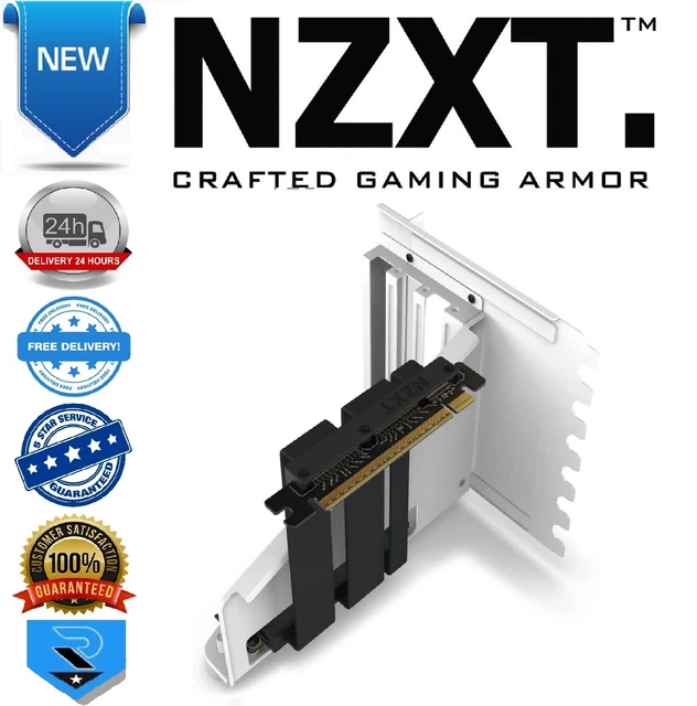 NZXT VERTICAL GPU Mounting Kit White 175mm PCIe 4.0 Riser Cable Steel ...