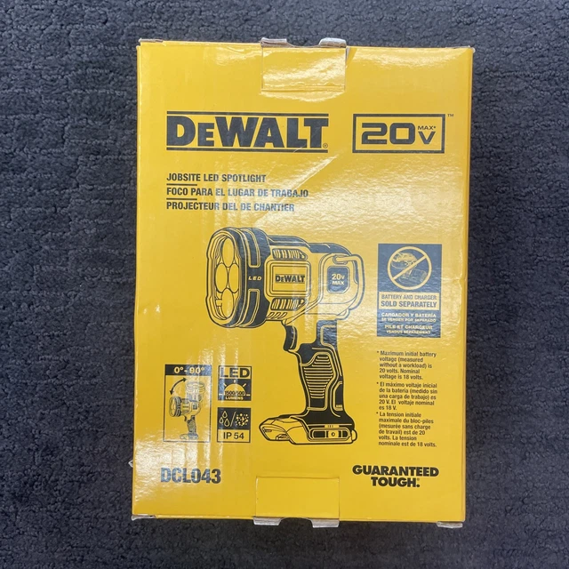 DEWALT DCL043 20V MAX Jobsite LED Spotlight - Yellow (Body Only) £71.89 ...