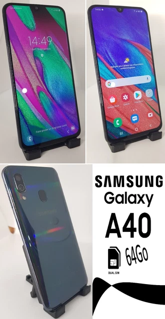 SAMSUNG GALAXY A40 4/64Go (A405FN) Dual Sim Smartphone Noir débloqué ...