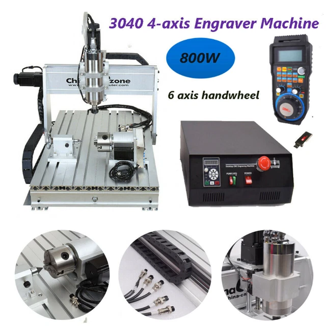 CNC 3040 4AXIS Router Engraving 800W USB DIY Cutting Engraver+Wireless ...
