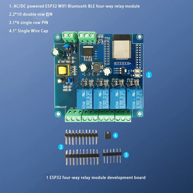 AC/DC ESP32 WIFI 4 Channel Relay Module,ESP32,WROOM Development Board £25.64 - PicClick UK