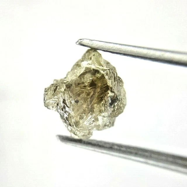 ROUGH DIAMOND 1.93CT Yellowish Silver Sparkling Natural Irregular Shape ...