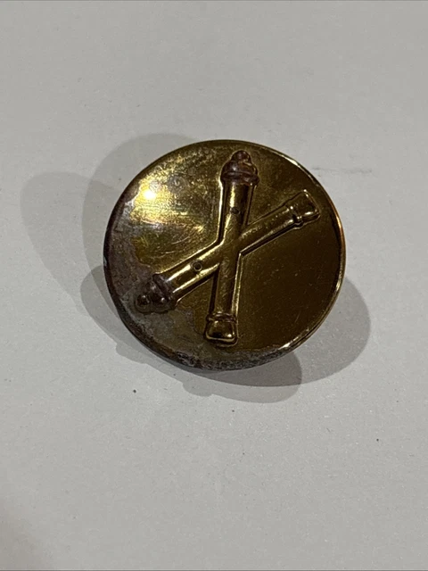WWII US ARMY Artillery Enlisted Uniform Collar Button Pin Disc – Cross ...