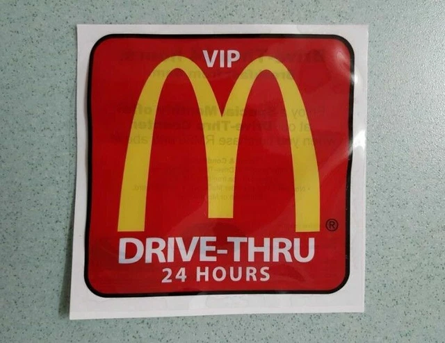 OLD DESIGN MCDONALDS Malaysia VIP DRIVE THRU CAR STICKER RARE Through ...