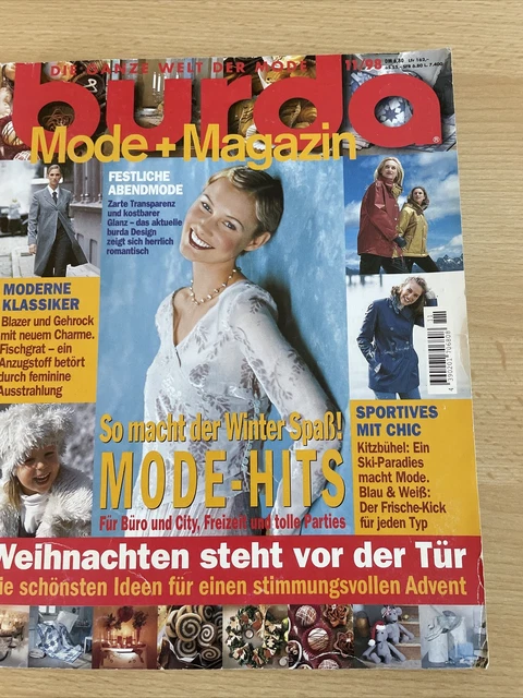 BURDA MODEN/STYLE 90ER Nähen Schnittmuster Zeitschrift Vintage 11/98 ...