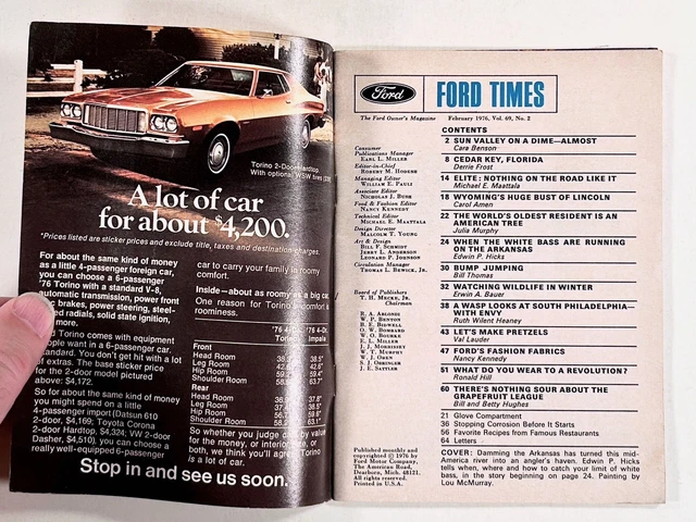 1976 FEB FORD TIMES Arkansas River bass fishing SUN VALLEY TOURISM ...