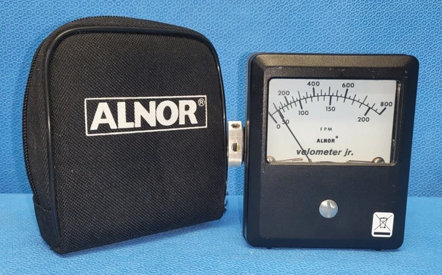 ALNOR VELOMETER JR. Type 8100 Air Velocity Meter & Case $40.00 - PicClick