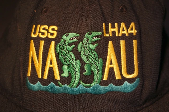 VINTAGE WWII USS NASSAU LHA-4 USN US Navy cap hat $19.99 - PicClick