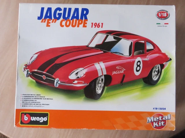 NEW BURAGO 1961 Jaguar E-Type Coupe Metal Body Model Kit With Plastic ...