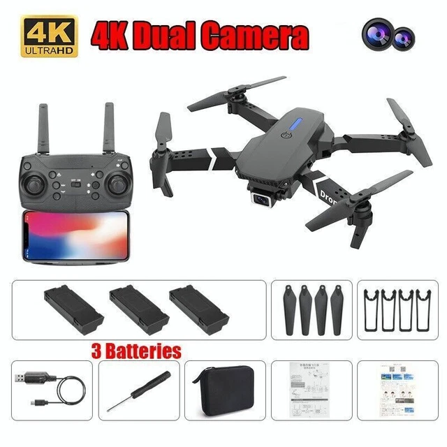 RC DRONE WIFI FPV Gran Angular 4K HD Doble Cámara Selfie Cuadricóptero Plegable EUR 26,89 ...