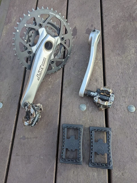 SHANO DEORE XT M760 Chainset 175mm Cranks With PD22 And M520 Pedals £22 ...